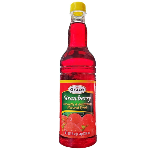 Grace Strawberry Syrup 750ml | Sweet Fruit Syrup for Drinks & Desserts ...